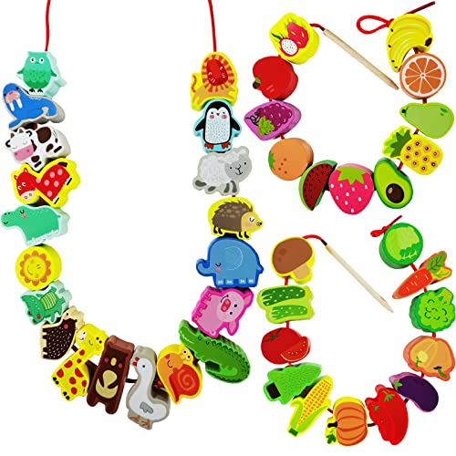 Farm Animals Lacing Beads Activity Toy