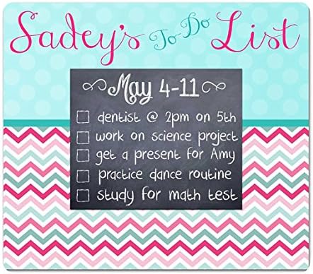 Amazon.com: Personalized Kids Chalkboard Pink and Aqua Chevron Girls ...