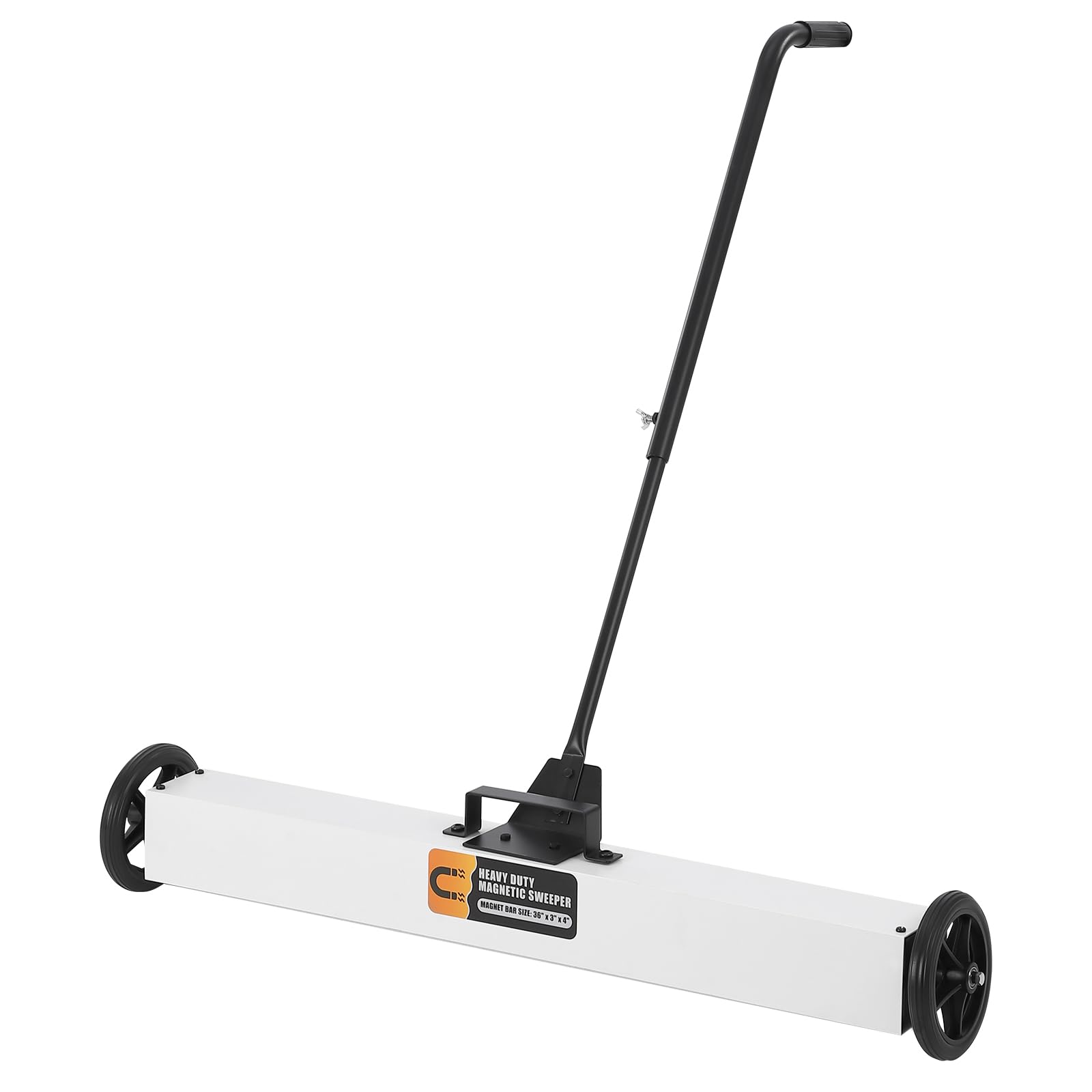 36 Inch White Magnetic Sweeper with Wheels, Aluminum Rolling Magnetic ...