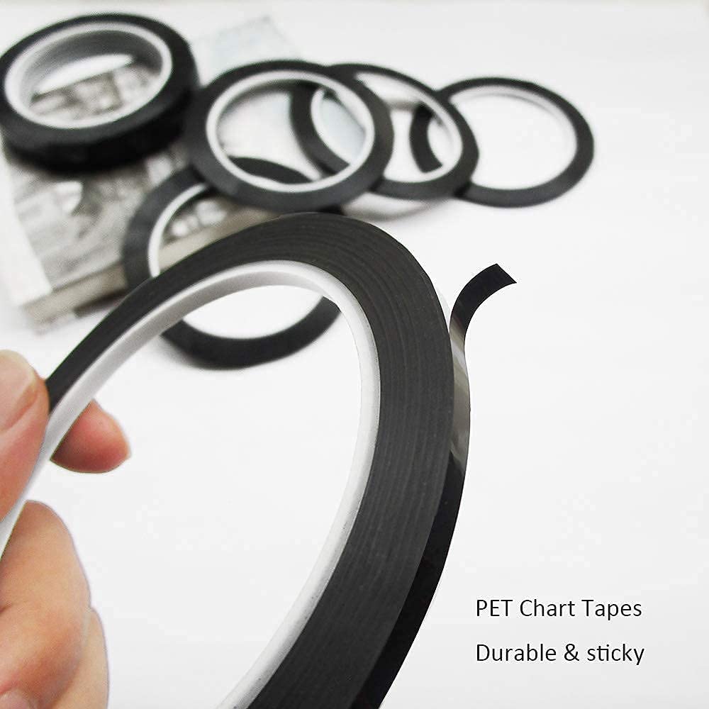 Wsper 6 Rolls 1/8" Thin Pinstripe Tape Self-Adhesive Graphic Chart Tape ...