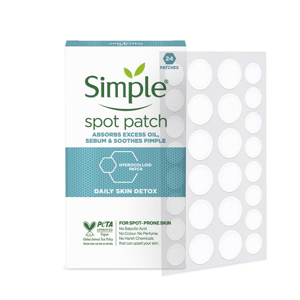 Simple Daily Skin Detox Spot Patch, 24 patches, Soothes pimples and ...