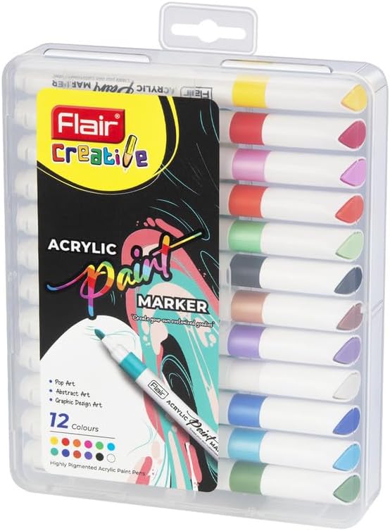 FLAIR Creative Series Acrylic Paint Pen Set | Non-Toxic & Provides ...