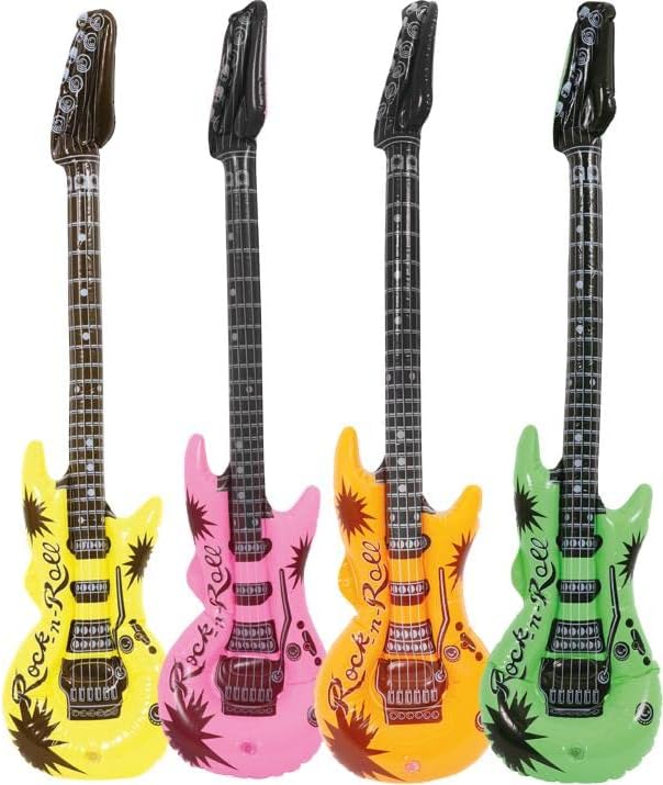 Inflatable Guitar - 42"/106cm Tall Neon Inflatable Guitar - Karaoke ...