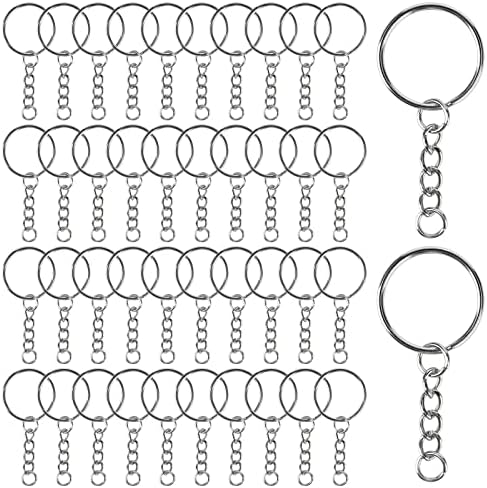 ZOENHOU 200 PCS Keyring Chain Set, 1Inch / 25mm Split Key Ring with ...