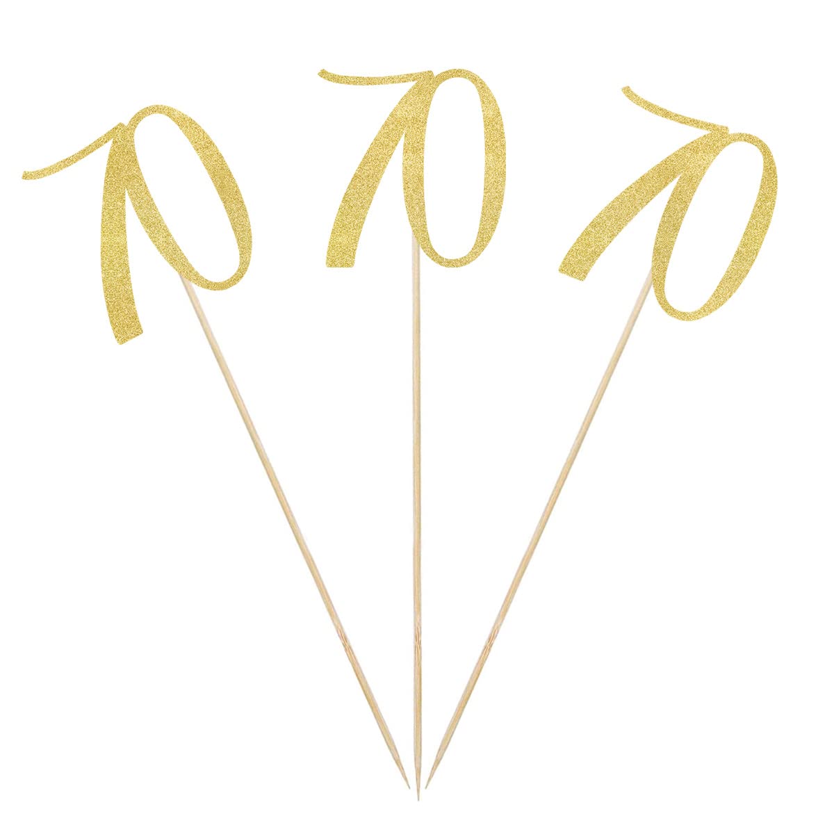 Amazon.com: Gold Glitter 70th Birthday Centerpiece Sticks, 12-Pack ...