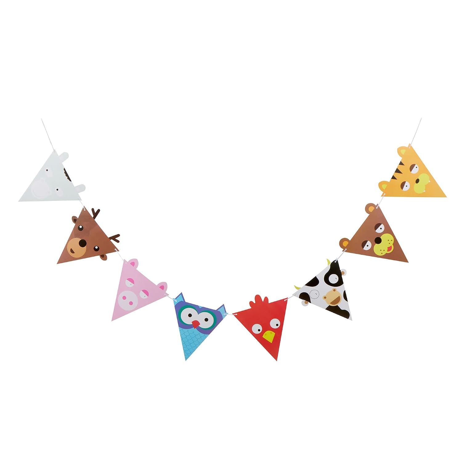 Oyster Library 8 Pieces Kids Animal Fun Bunting Garland 2M Long – TopToy