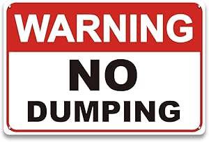 Amazon.com: LIZATIC No Dumping Signs Private Property - 12 x 8 inch ...