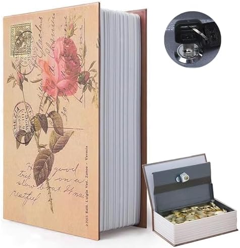 Decorative Book Safe Box with Combination Lock, Vintage Faux Book ...