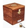 Craftland Wooden Money/Piggy Bank, Money Box, Coin Box with Carved ...