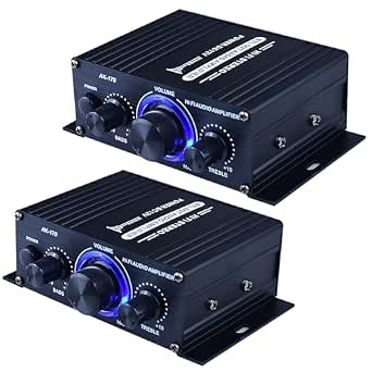 2PCS Mini Car Power Amplifier, 2 Channel HiFi Digital Audio Receiver ...