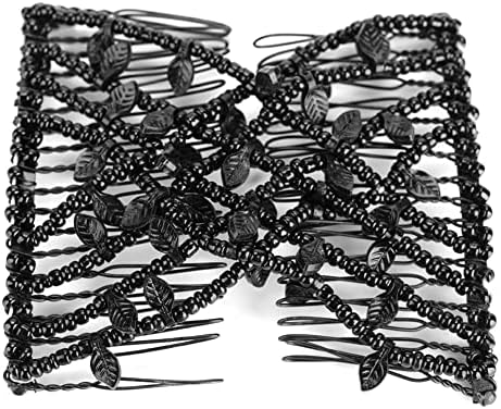 Amazon.com : Pearl Hair Clips and Combs Set - Elastic Stretch Double ...