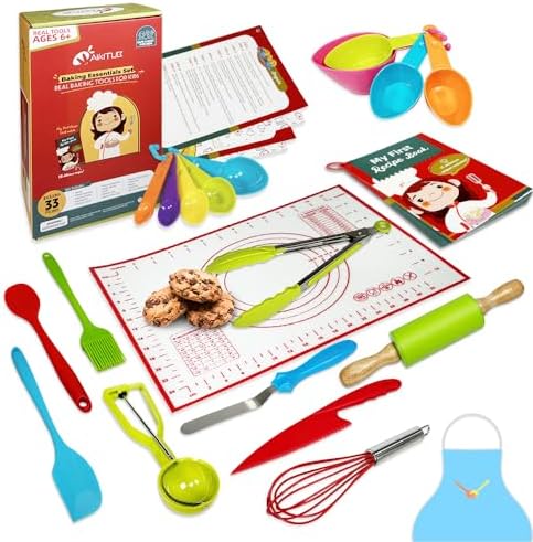 Amazon.com: 33 Pcs Kids Cooking & Baking Real Sets - Kids Knife for ...