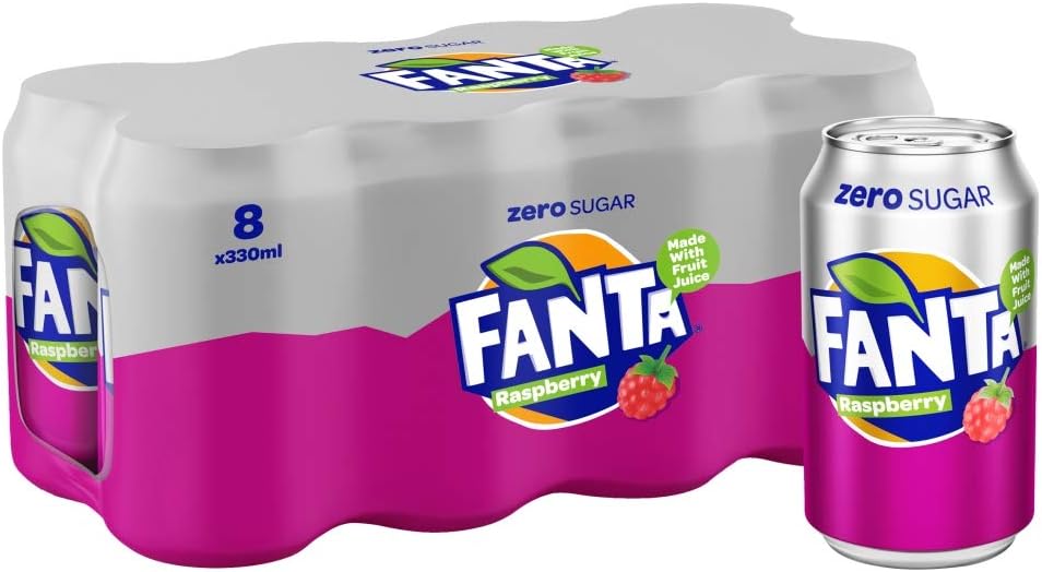 Fanta Zero Raspberry Cans, 8 x 330 ml : Amazon.co.uk: Grocery
