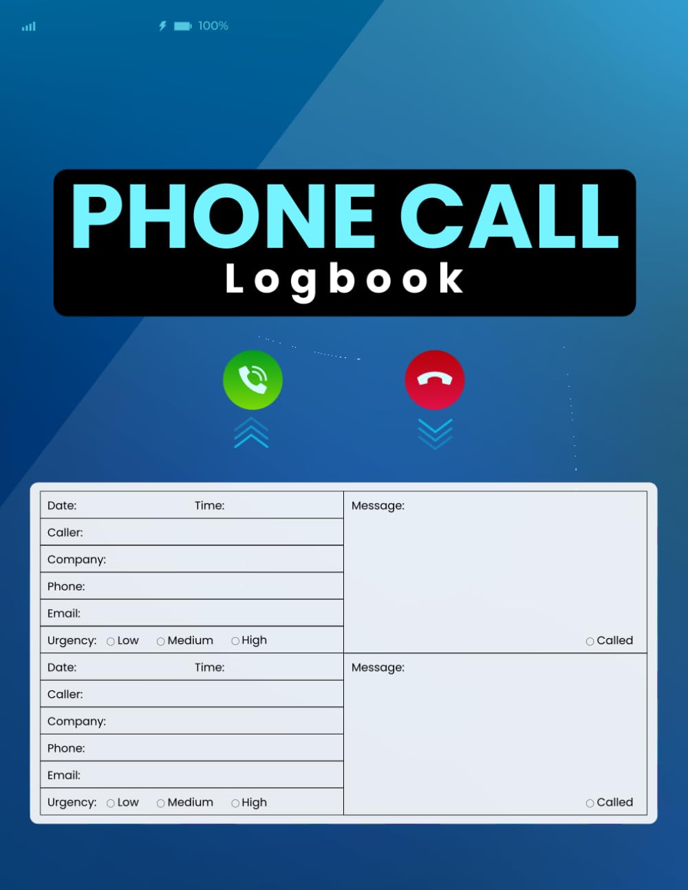 Phone Call Log Book: Keep record of your phone calls and voicemails in ...