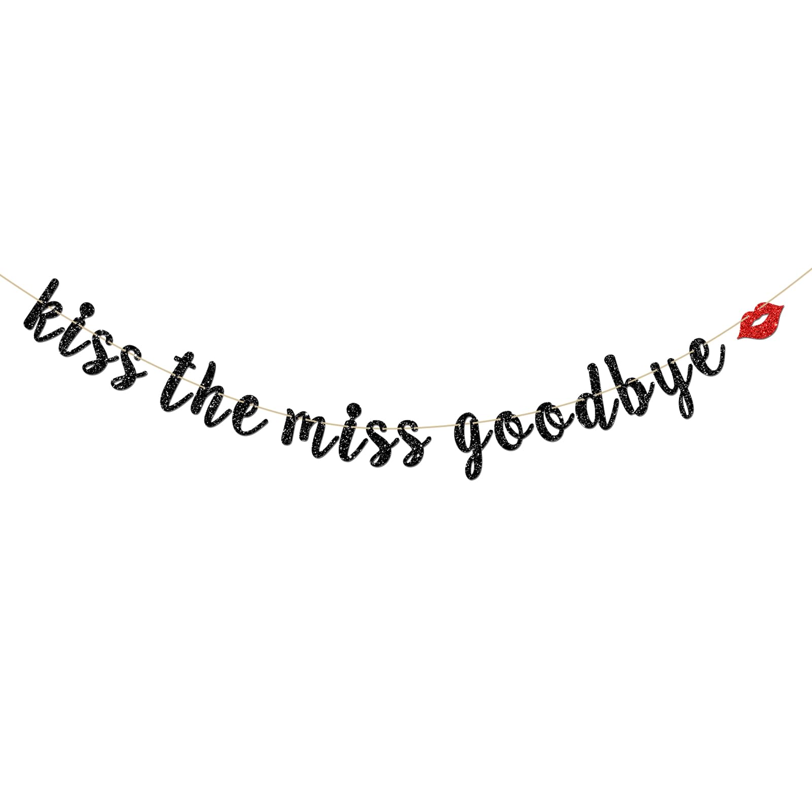 Amazon.com: INNORU Kiss the Miss Goodbye Banner - Engagement Party ...