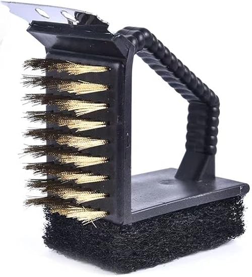 Amazon.com: Triple Barbecue Grill Scraper Brush Copper Steel Cleaning ...
