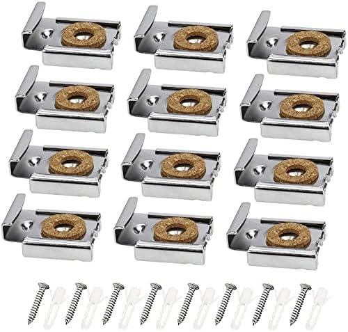 12pcs Frameless Mirror Glass Wall Hanging Fixing Kit Spring Loaded ...