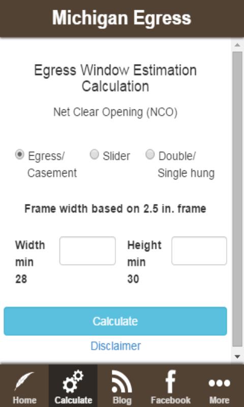 Egress Window Calculator:Amazon.com:Appstore for Android