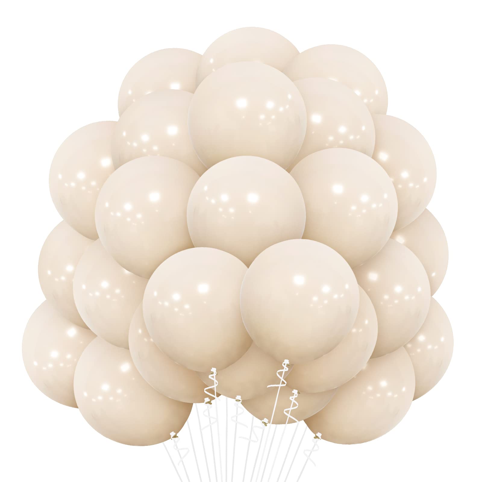 Bealif Sand White Balloons, 30 Pcs Balloon Pack 12 Inch White Balloon ...