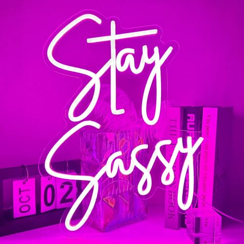 XJNOLGXIQU Stay Sassy Neon Light Sign Pink Sassy Neon Light USB Girl ...