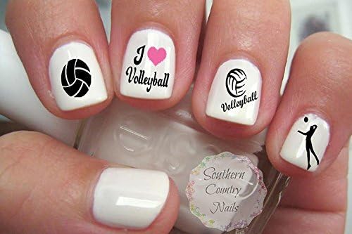 Amazon.com: Set of 80 Sports Volleyball Nail Art Decals : Beauty ...