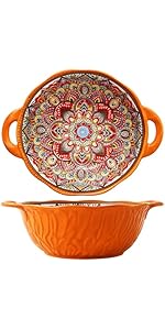 Amazon.com | Boho Large Serving Bowls, 10.2 Inch Fruit Salad Bowls ...