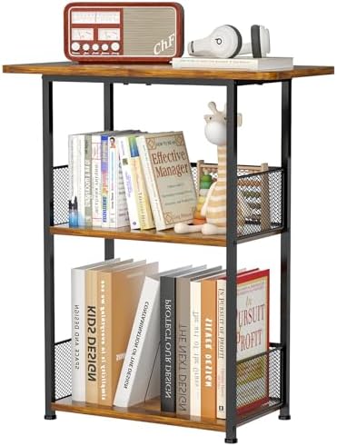 Amazon.com: Yuyetuyo Small Bookshelf 3 Tier Small Table - Office Shelf ...