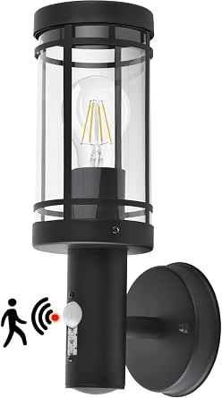 qfzwj Outside Lights with Sensor,Black Stainless Steel Security Motion ...