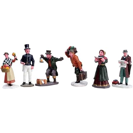 Amazon.com: Lemax Village Collection Holiday Shoppers Set of 6 # 92683 ...