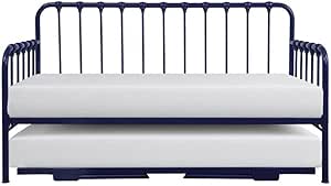 Amazon.com: Lexicon Constance Metal Daybed with Trundle in Navy Blue ...