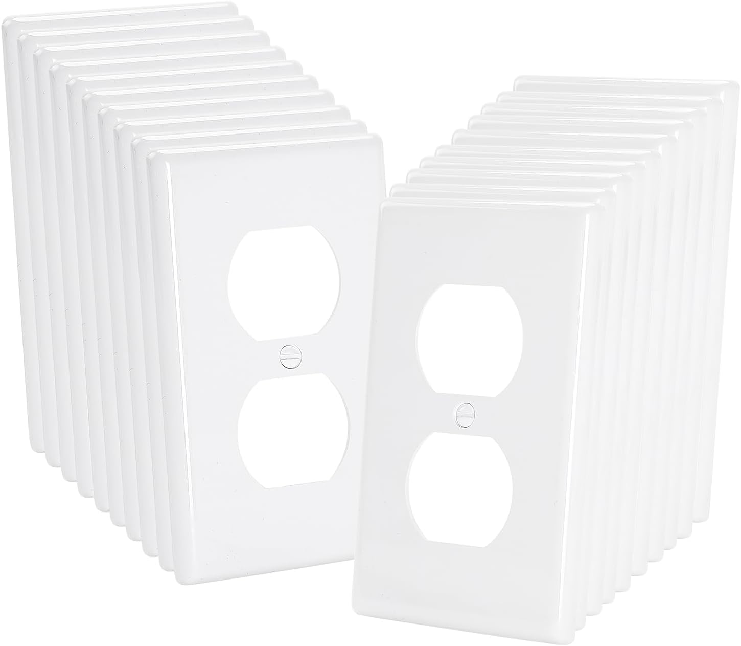 Bates Duplex Wall Plate - 20 Pack, White Wall Plates with Outlet Covers ...
