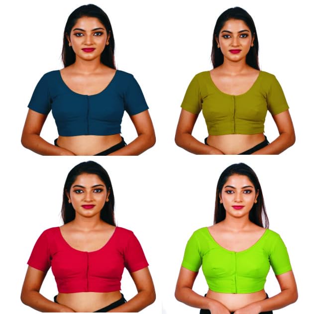 Buy NariCreations Plain Saree Wear Cotton Blouse, Regular Wear Blouse ...