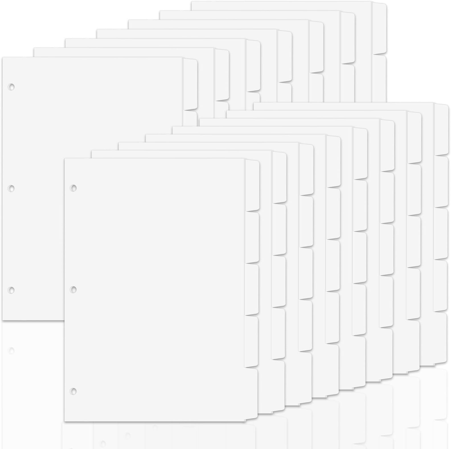 Amazon.com : Binder Dividers for 3 Ring Binder, 1/5 Cut Tabs, Letter ...