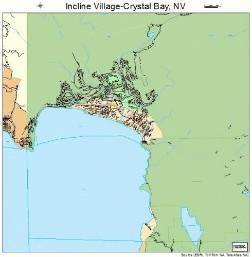 Amazon.com: Large Street & Road Map of Incline Village-Crystal Bay ...