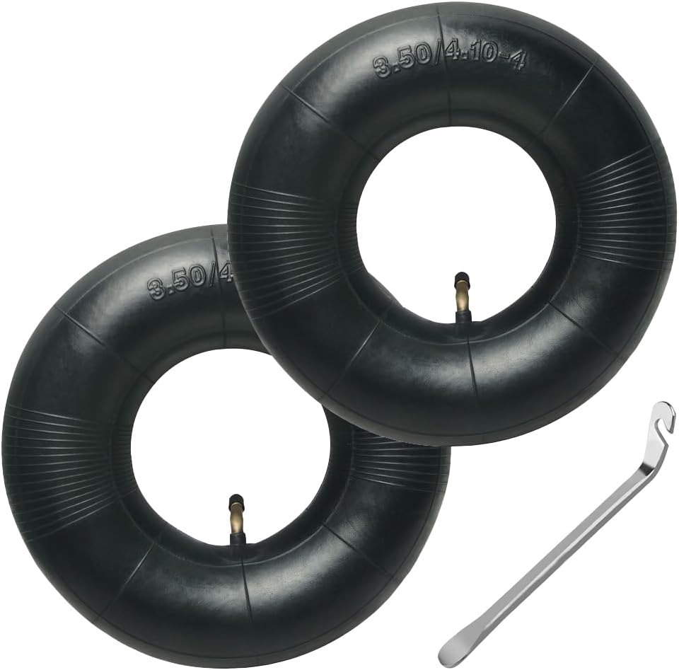 Hojalis 2Pcs Wheelbarrow Inner Tubes with Tyre Lever, 4.10/3.50-4 ...