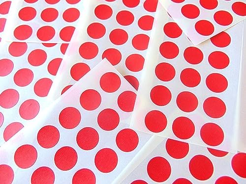 180 Labels, 13mm Diameter Round, Red, Colour Code Stickers, Self ...