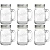 Amazon.com: Glaver's Mason Jar 16 Oz. Glass Mugs with Handle and Lid Set Of 6 Old Fashioned ...