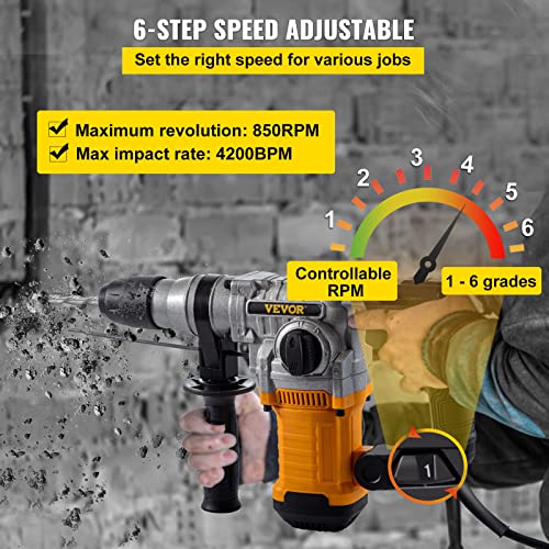 VEVOR Boorhamer 1" SDS Boormachine 9,5 A Professional Boorhamer 1050 W ...