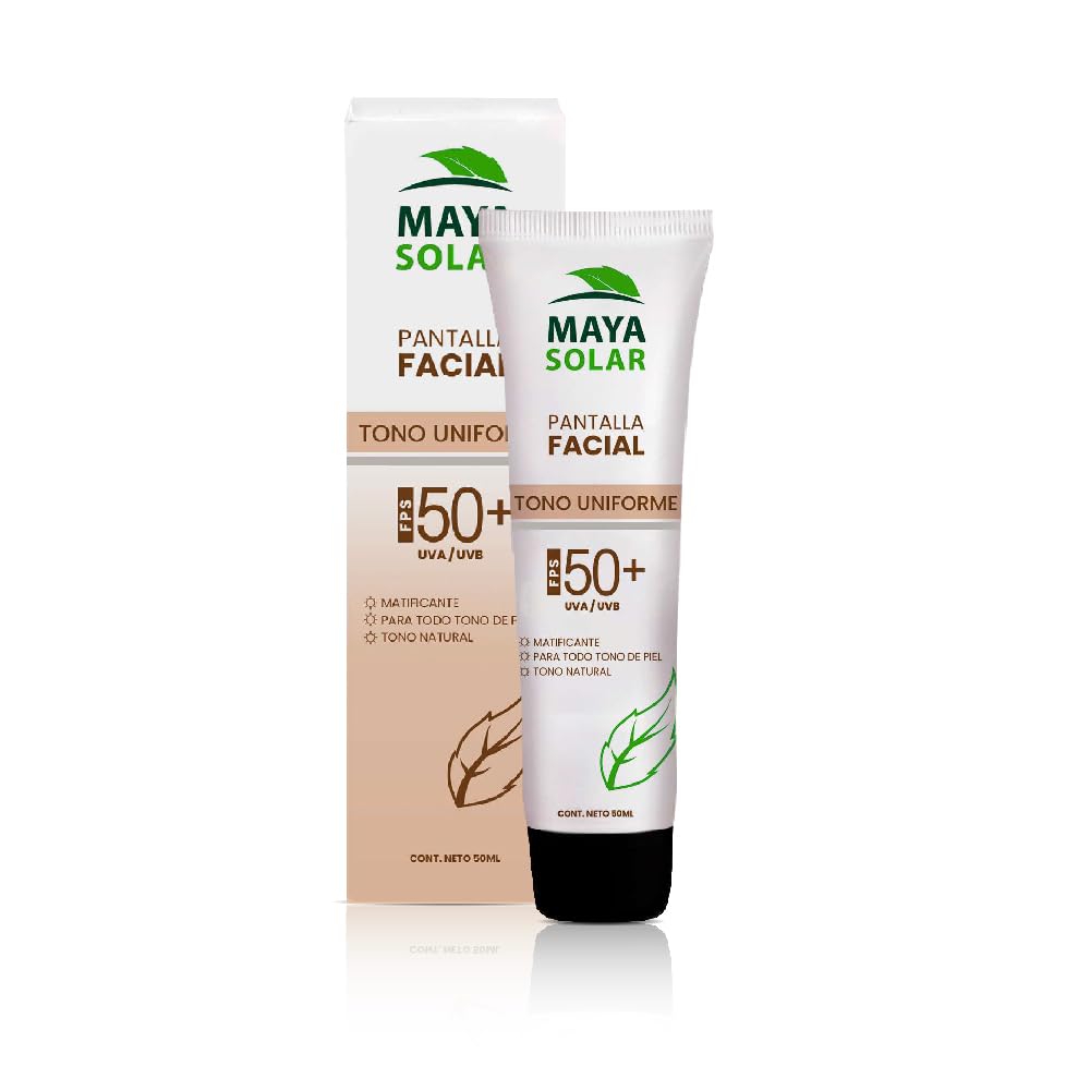 MAYA SOLAR Protector Solar Facial Tono Uniforme 50 ml, con Pigmentos ...