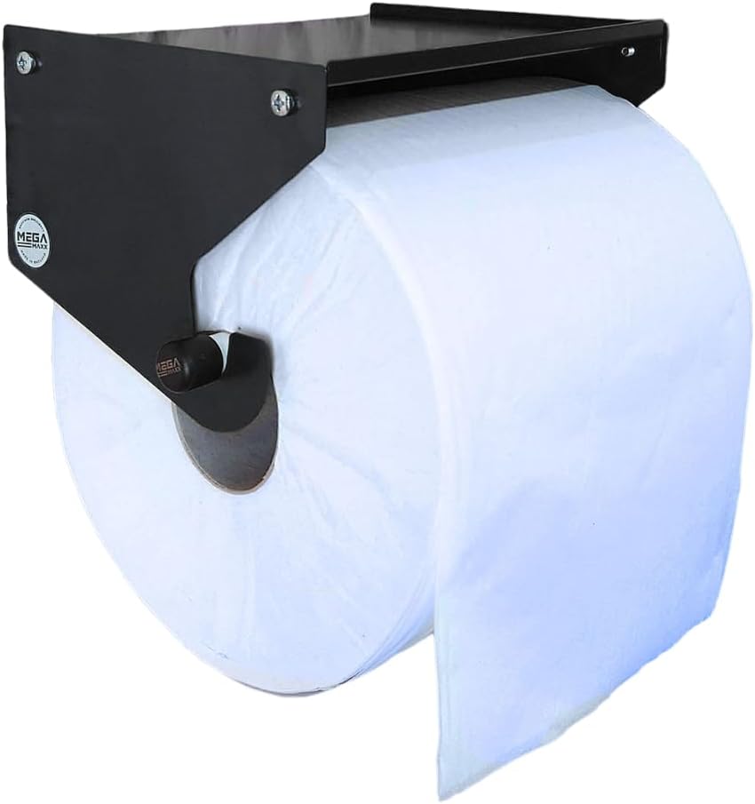 MegaMaxx UK Jumbo Blue Roll Holder With Shelf - Wall Mounted Dispenser ...