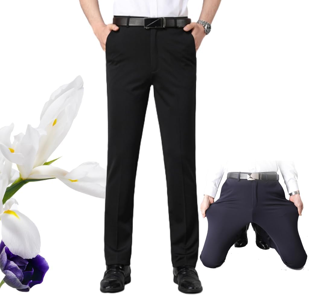 Amazon.com: Truecups Mens Pants,Oldenease - Men’s Pleated Ice Silk High ...