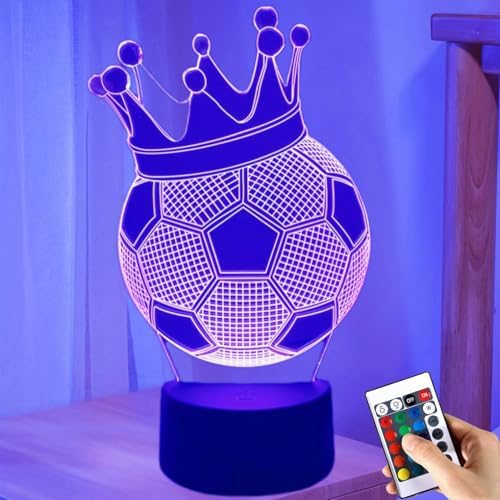 Anano 3D Illusion Football Lights, Soccer LED Table Desk Decor 7 Colors ...