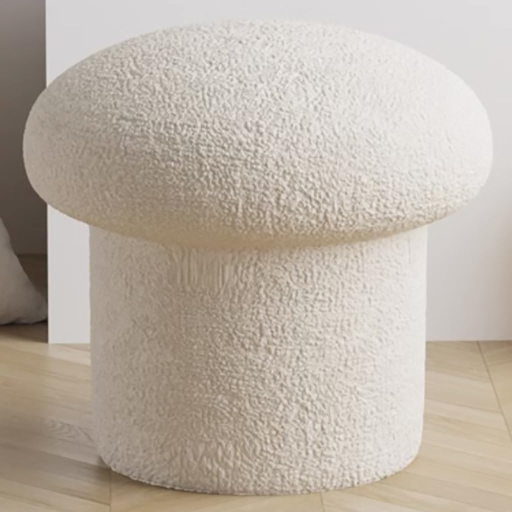 Amazon.com: Mushroom Ottoman,Cute Footrest Stool,Round Fuzzy Ottoman ...