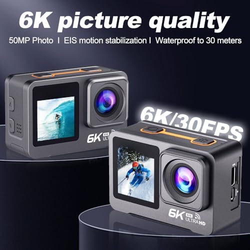 ORLOV 6K Action Camera with Dual Touch Screens | 50MP Ultra HD Photo ...