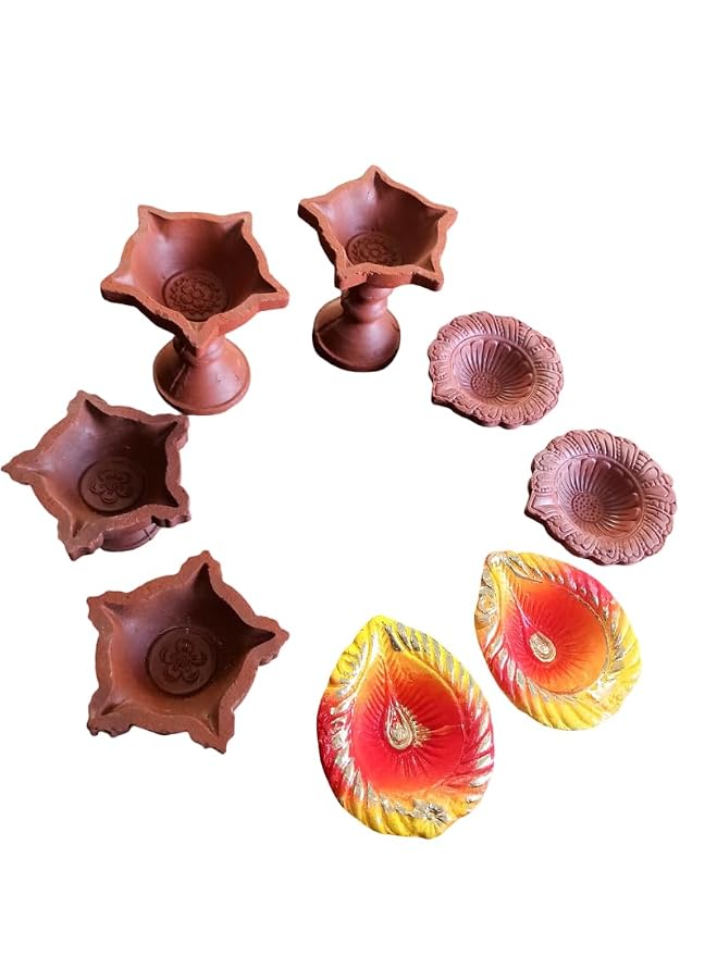 Buy Koothanan Enterprises Karthigai Deepam Vilakku Combo | 8-Piece ...