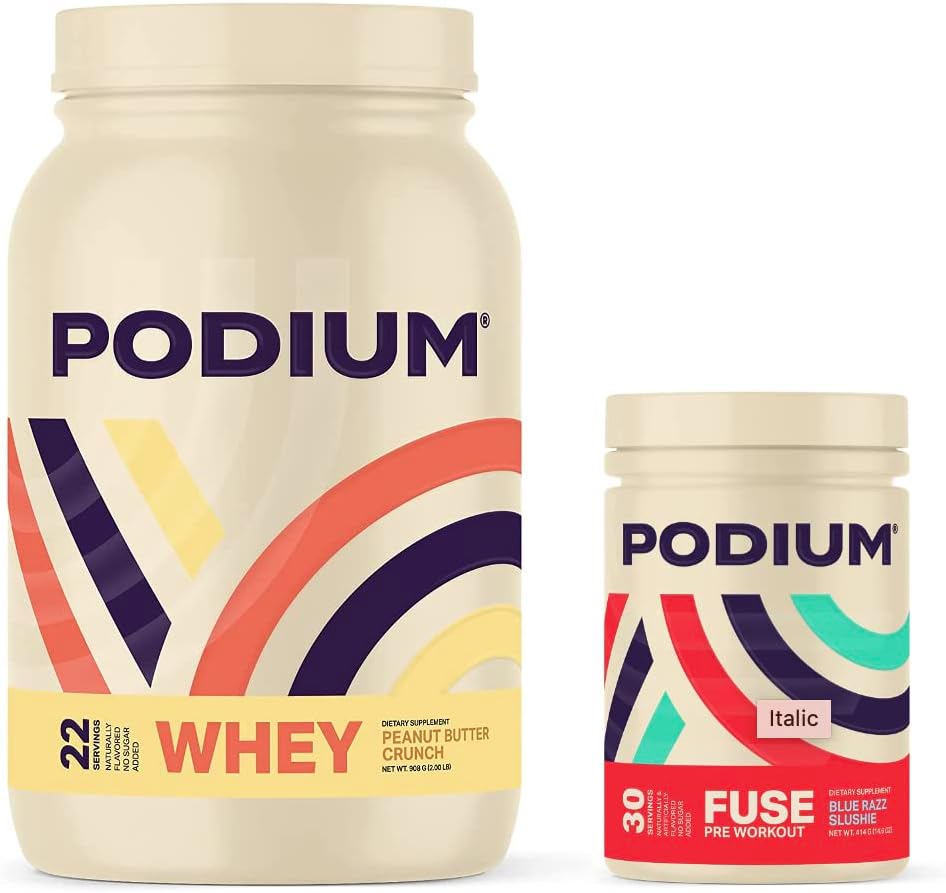 Podium Nutrition, Blue Razz Fuse Pre Entrenamiento, paquete de proteína ...