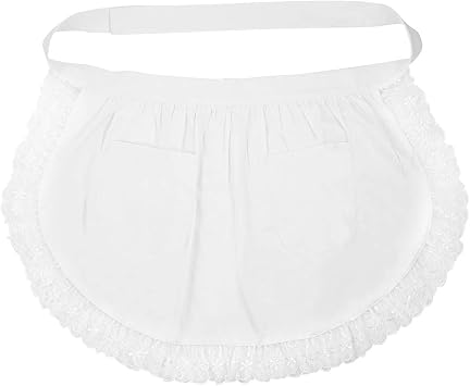 Amazon.com: White Aprons for Women Waist Aprons with Pockets Half Apron ...