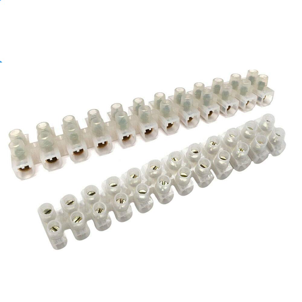 DCVOLTAGE 10 Pack of Clear Electrical Terminal Connector Blocks, 10A ...