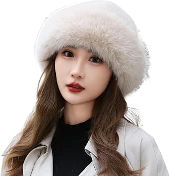 Fuzzy Bucket Hat for Women Winter Fluffy Furry Plush Faux Fur Hats ...