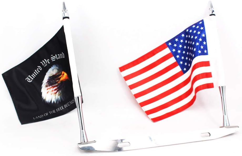 Double Flag Pole Motorcycle GUAIMI Motorcycle License Plate Flag Mount ...